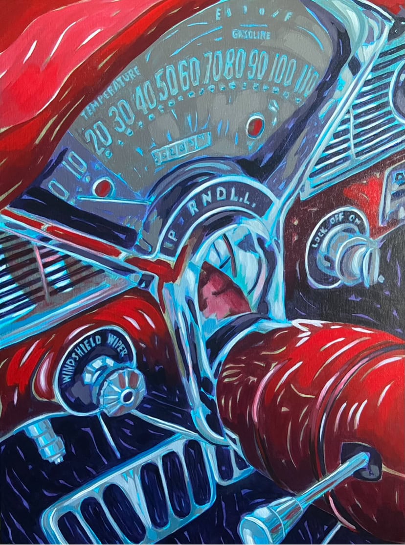 Red Dashboard by Elaine Comeau - Artists in Canada